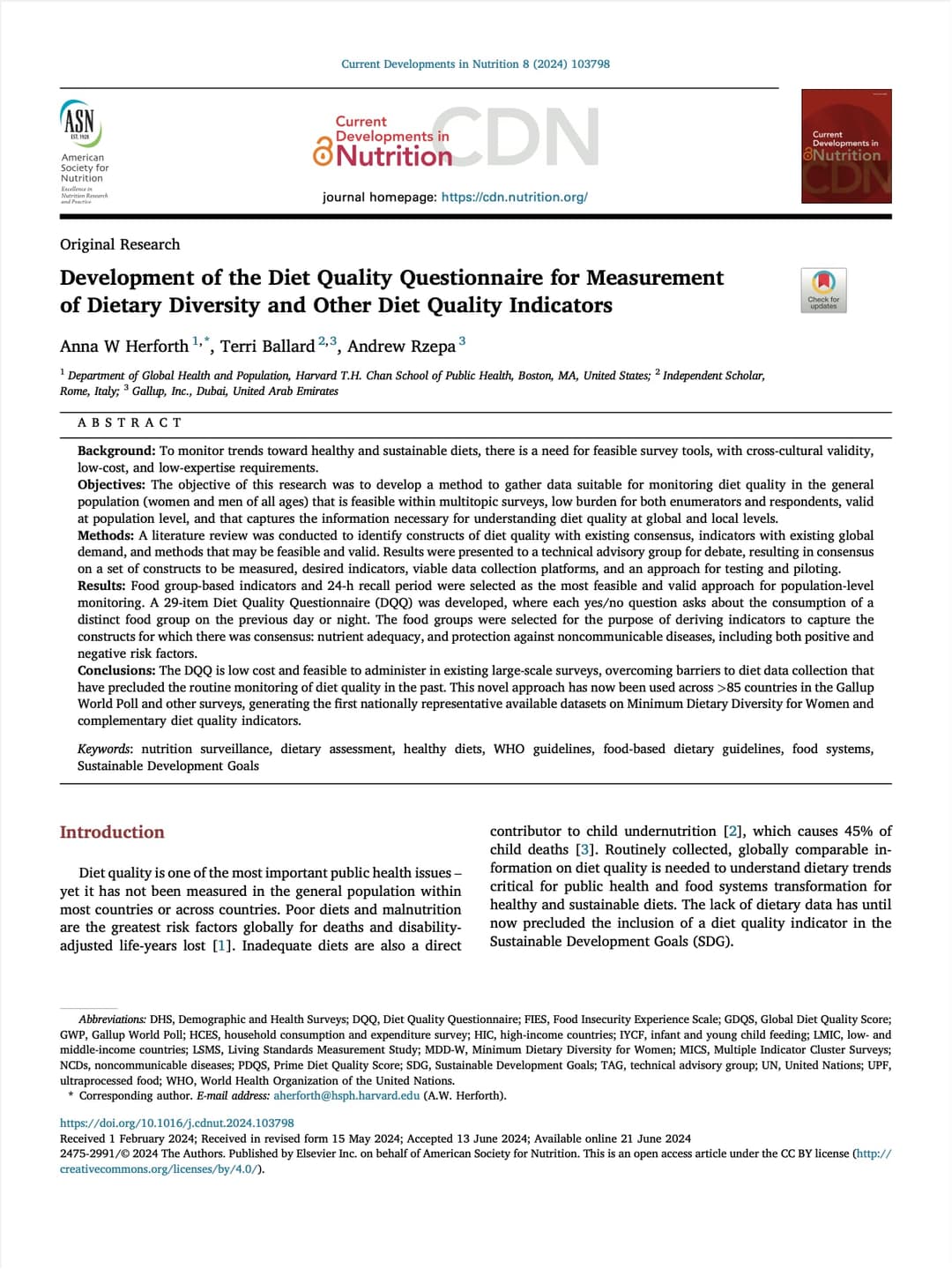 Reports and Publications — Global Diet Quality Project